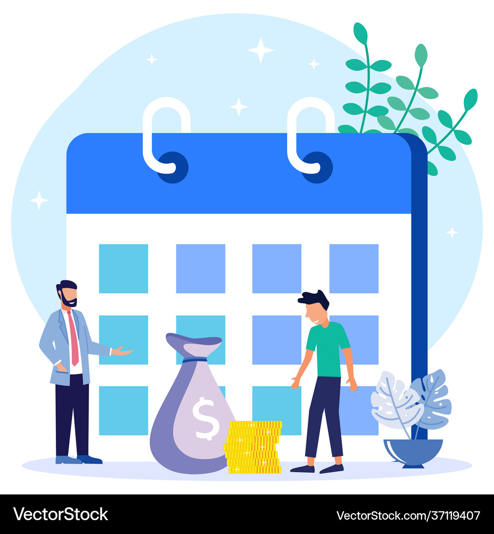 Graphic cartoon character business schedule Vector Image