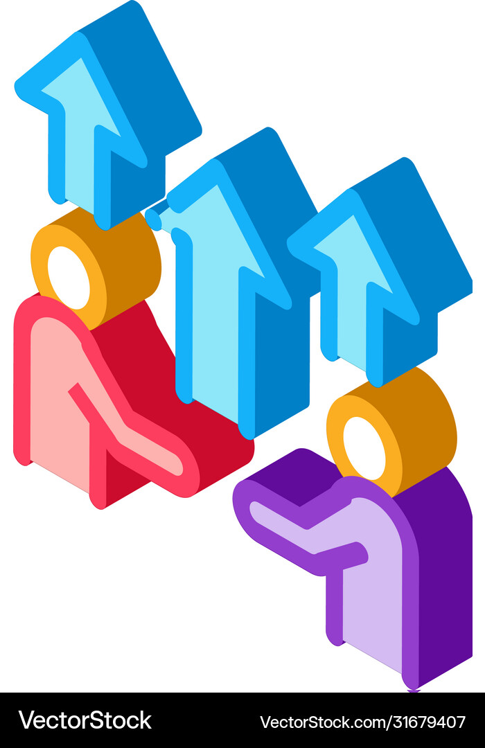 Growing up business isometric icon Royalty Free Vector Image