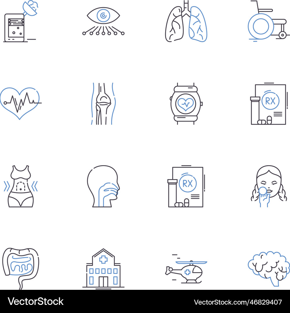 Holistic coaching line icons collection balance Vector Image