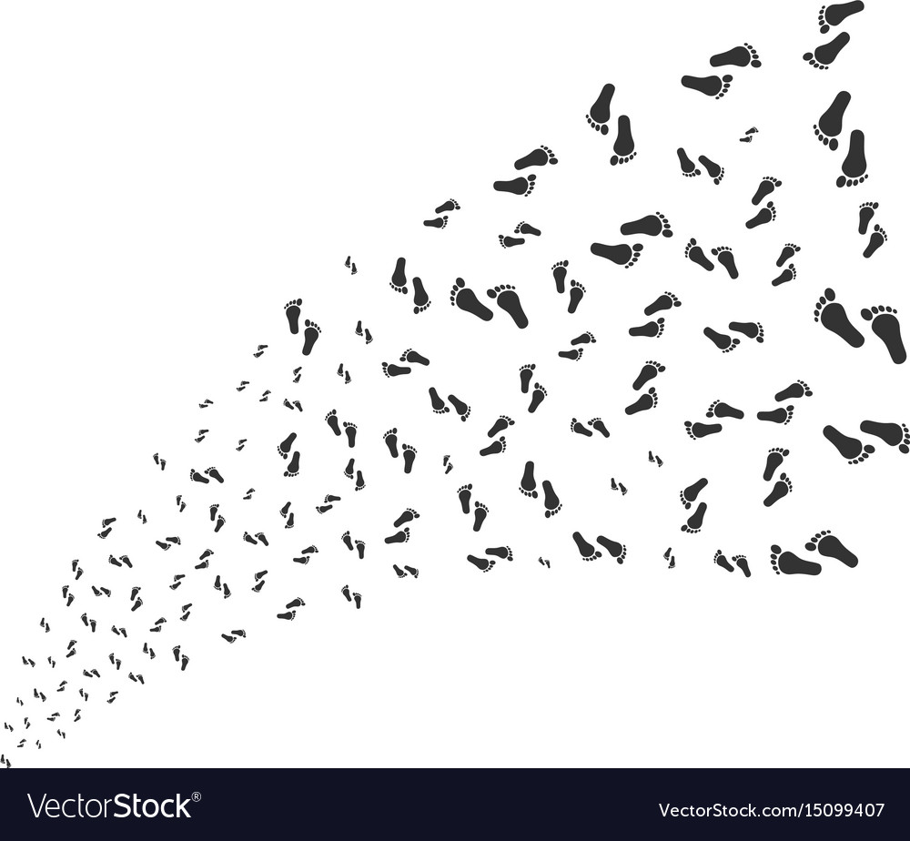 Human steps source stream Royalty Free Vector Image