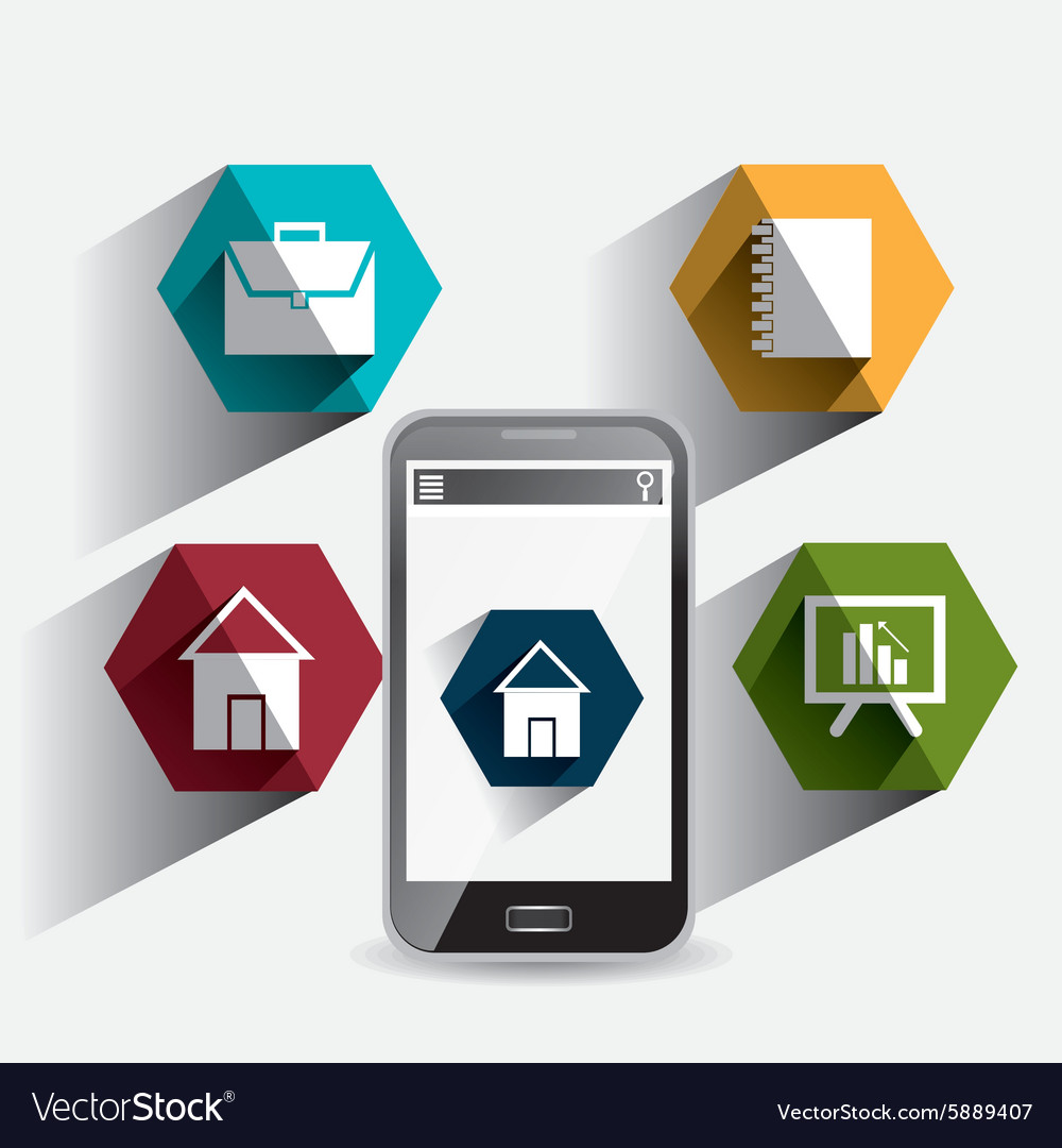 Mobile apps design Royalty Free Vector Image - VectorStock