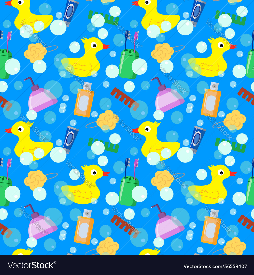 Pattern with children with items Royalty Free Vector Image