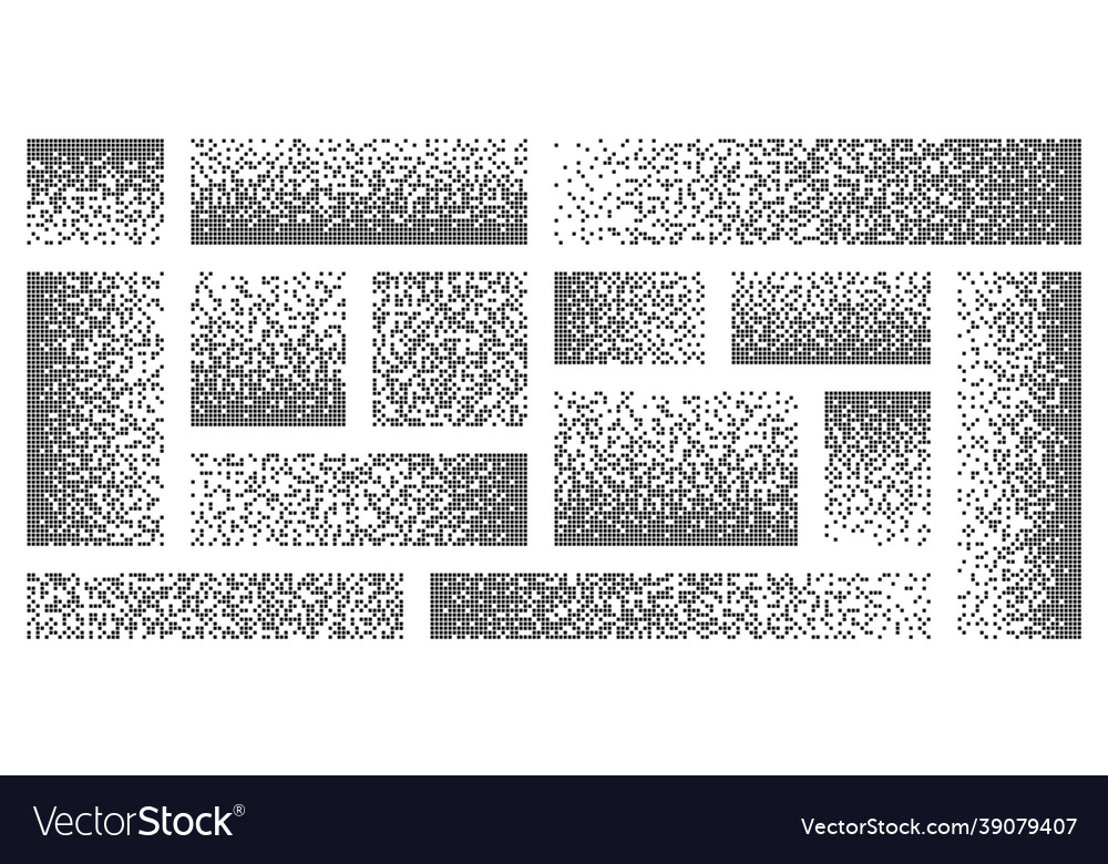 Pixel disintegration decay effect various Vector Image