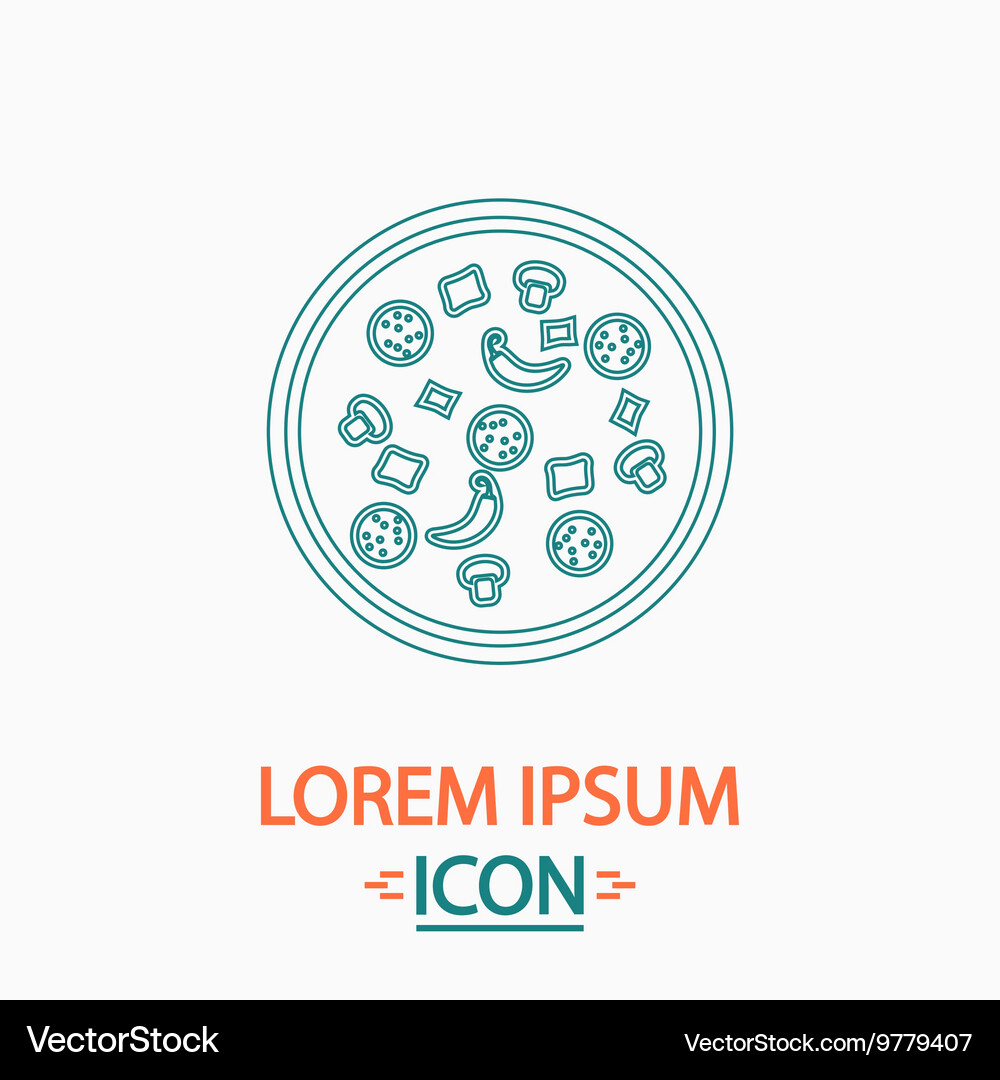 Pizza computer symbol Royalty Free Vector Image