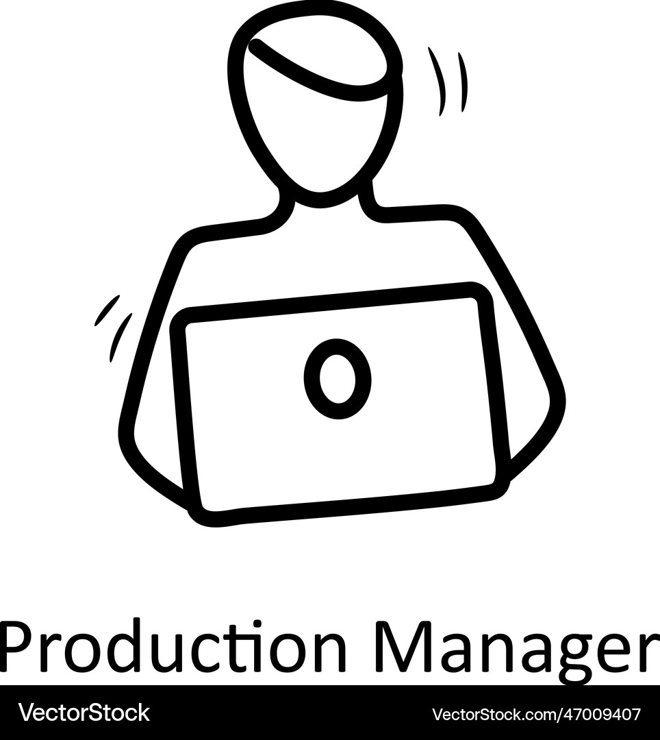 Production manager outline icon design illu Vector Image