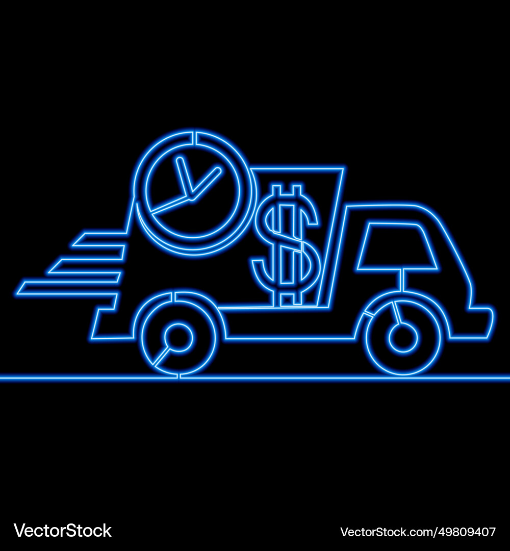 Quick loan timely payment financial neon concept Vector Image