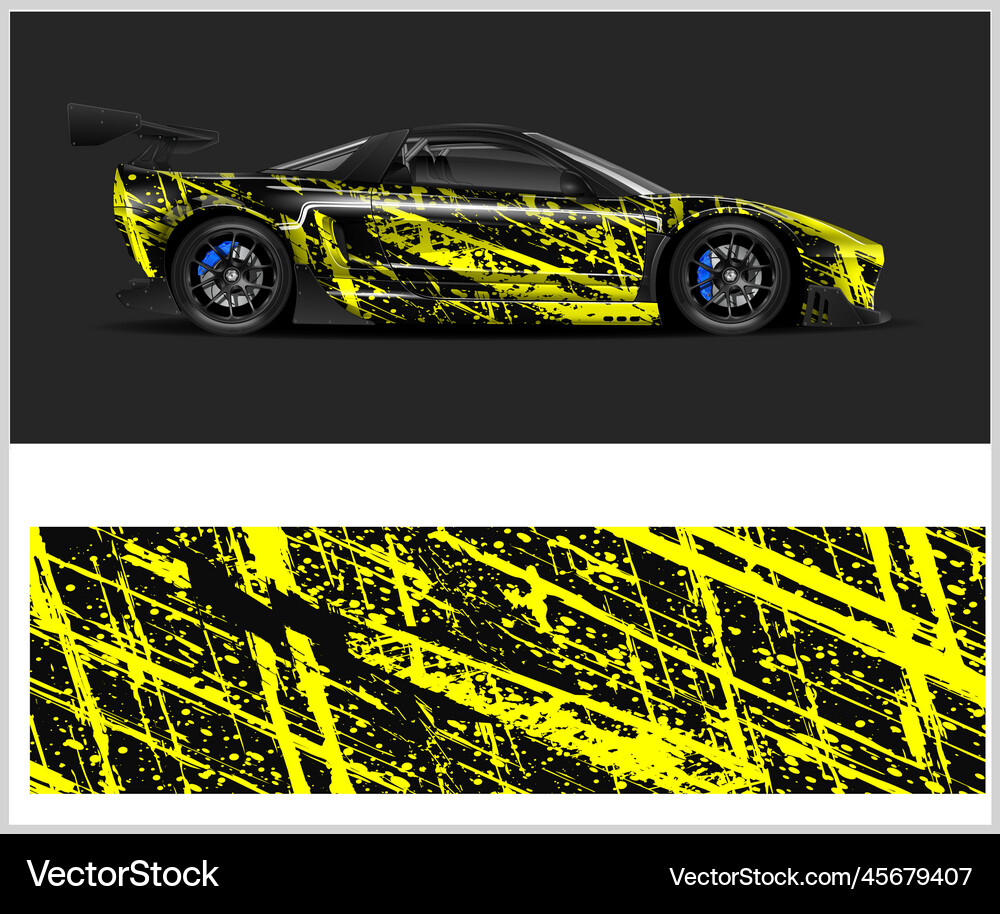 Race car wrap decal designs abstract racing Vector Image