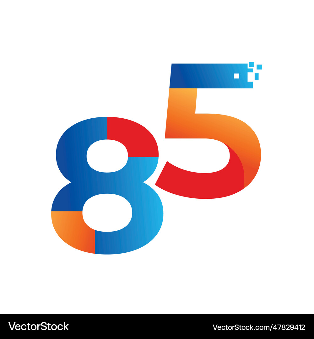 85th year anniversary celebration logo design Vector Image