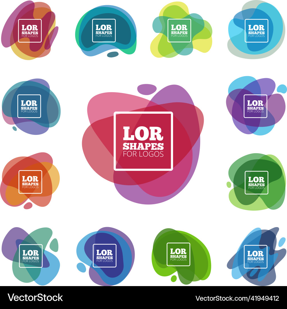 Abstract layered shapes for logos design big set Vector Image