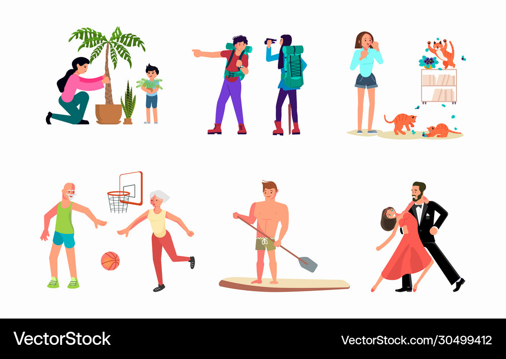 Bundle variety hobbies Royalty Free Vector Image