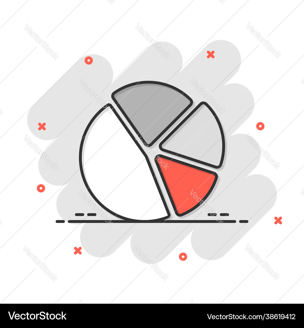 Chart icon in comic style diagram cartoon Vector Image