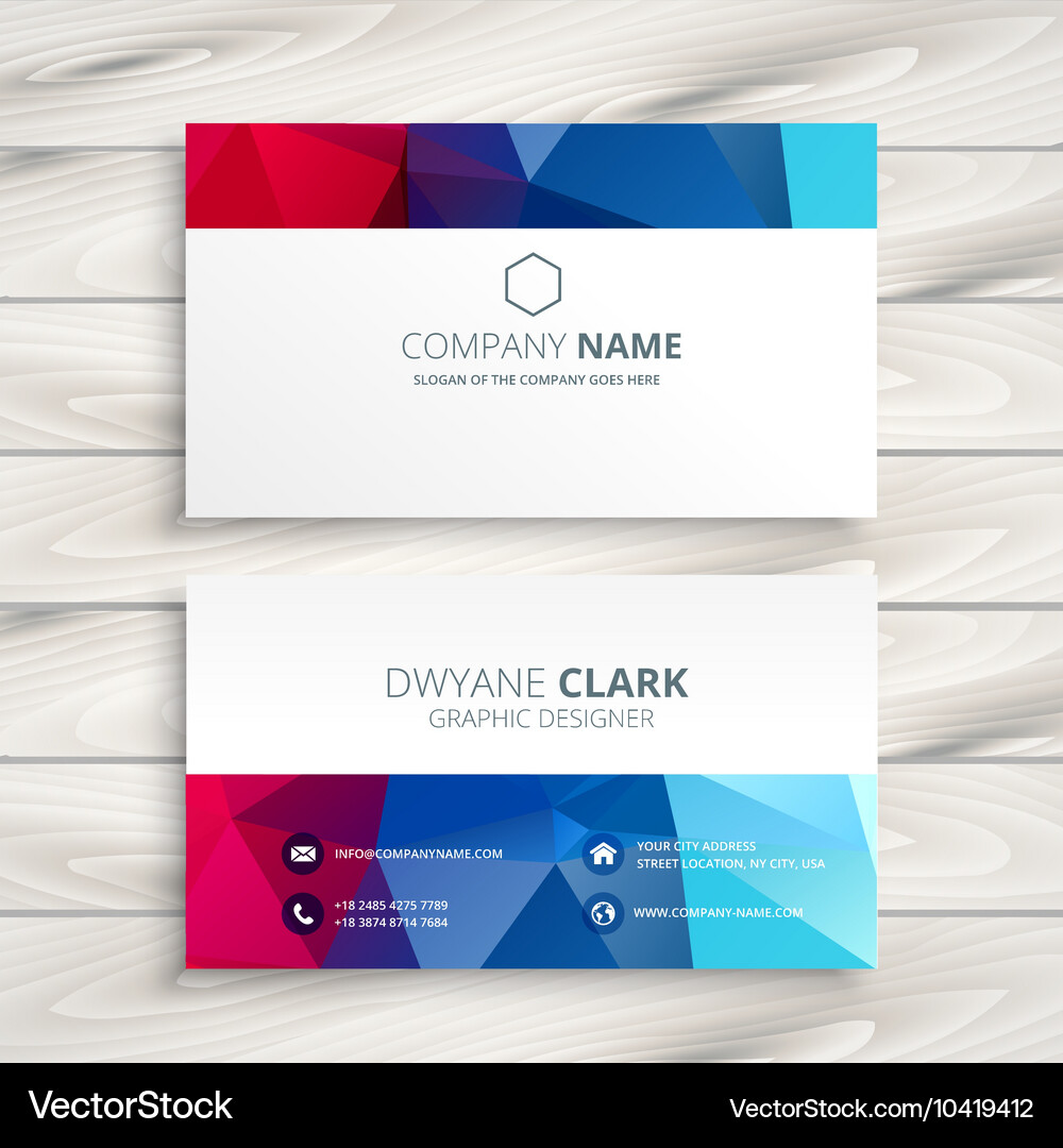 Creative colorful business card Royalty Free Vector Image