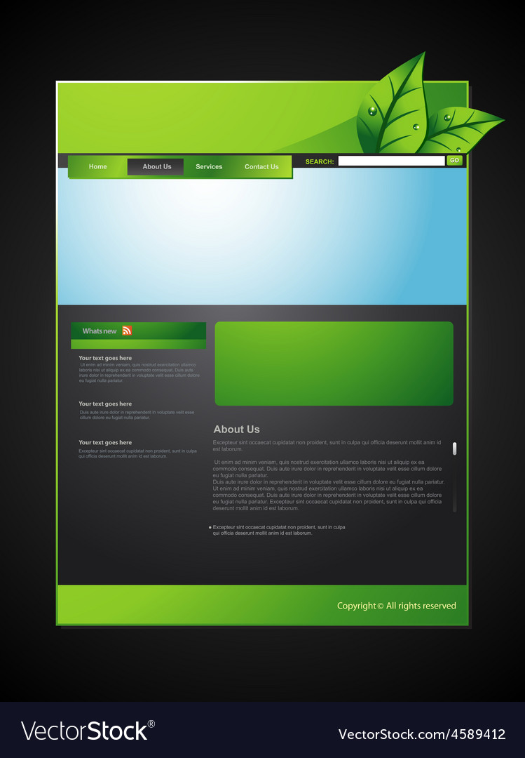 Eco web layout Royalty Free Vector Image - VectorStock