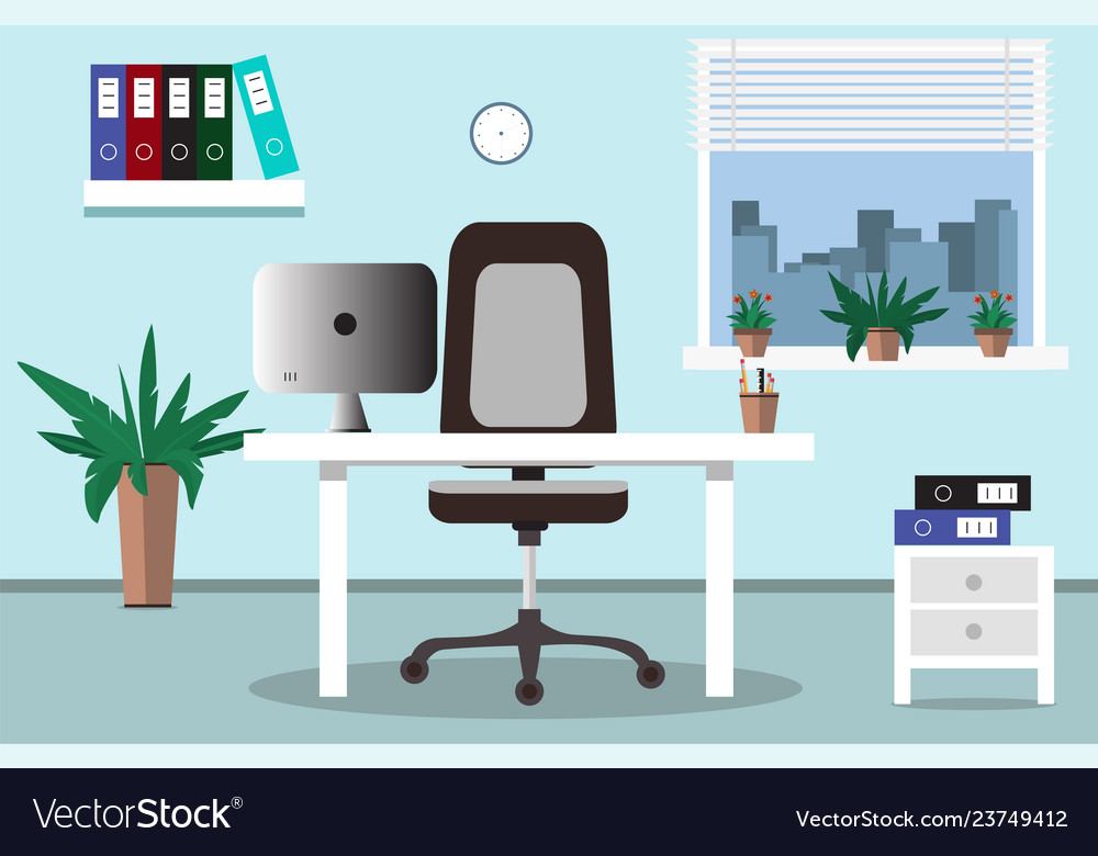 Flat office concept Royalty Free Vector Image - VectorStock