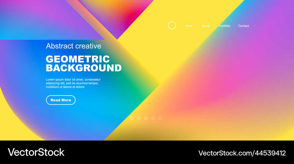 Geometric landing page background fluid colors Vector Image