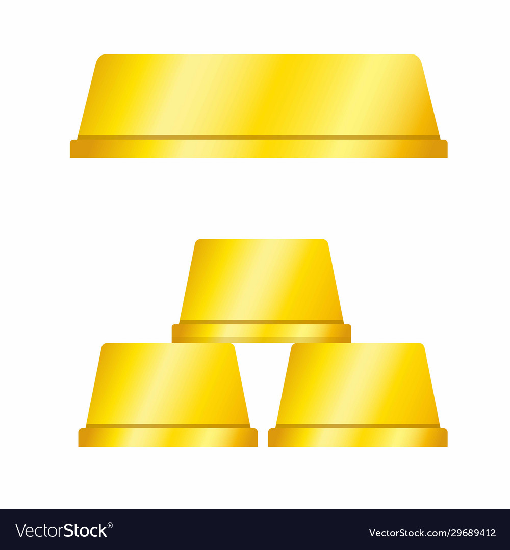 Gold Bars Stack - Side View Royalty Free Vector Image