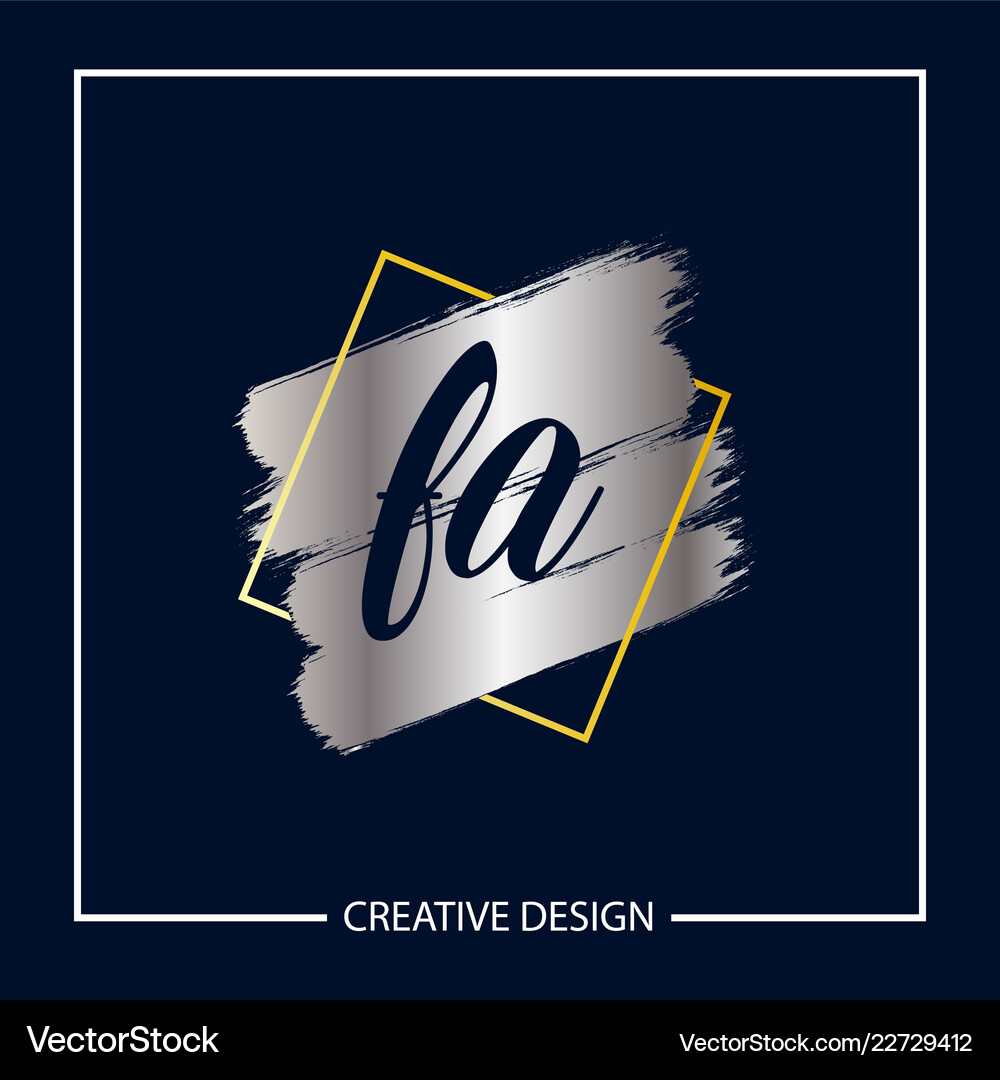 Initial letter fa logo template design Royalty Free Vector