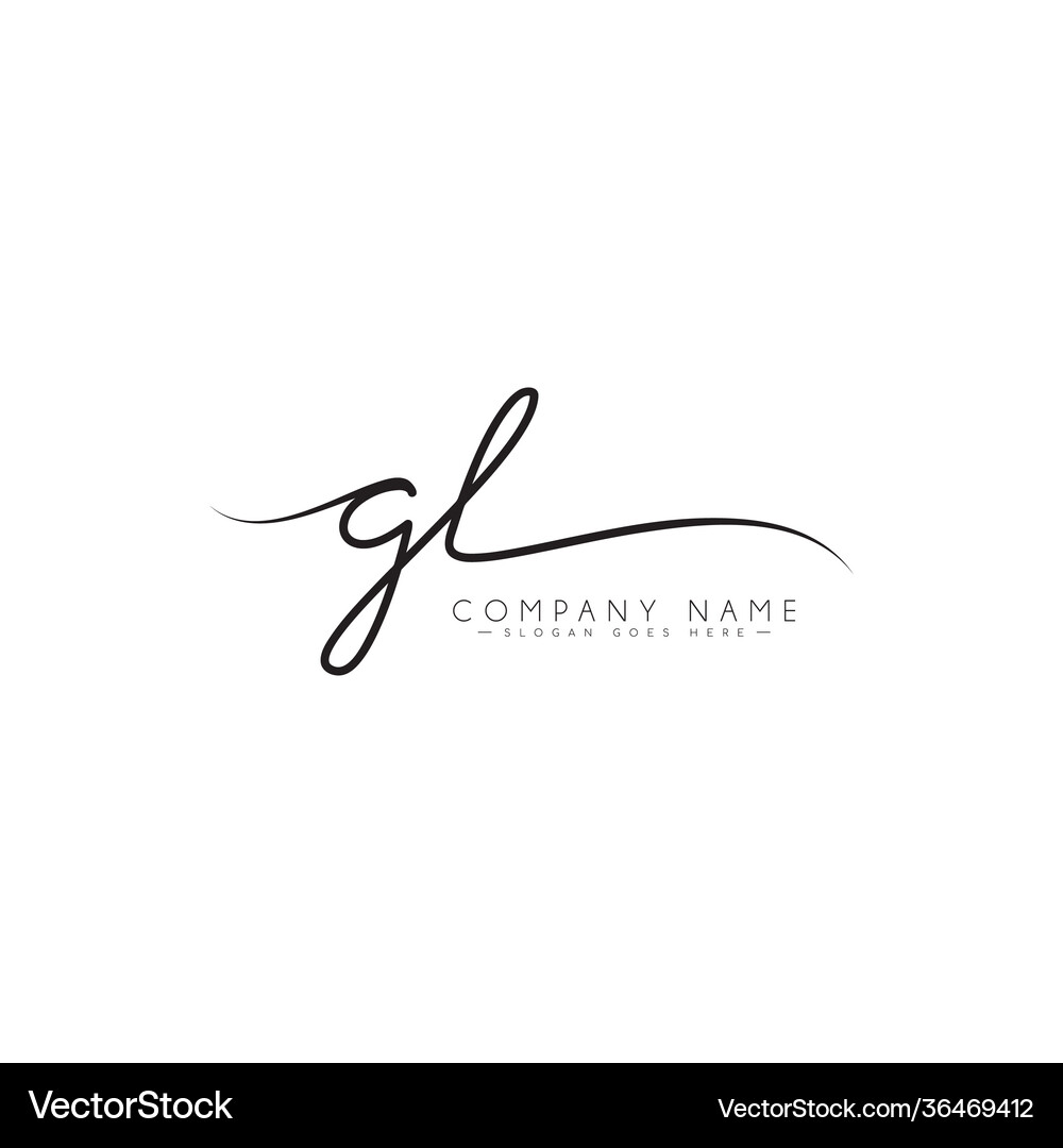 Initial letter gl logo - handwritten signature Vector Image