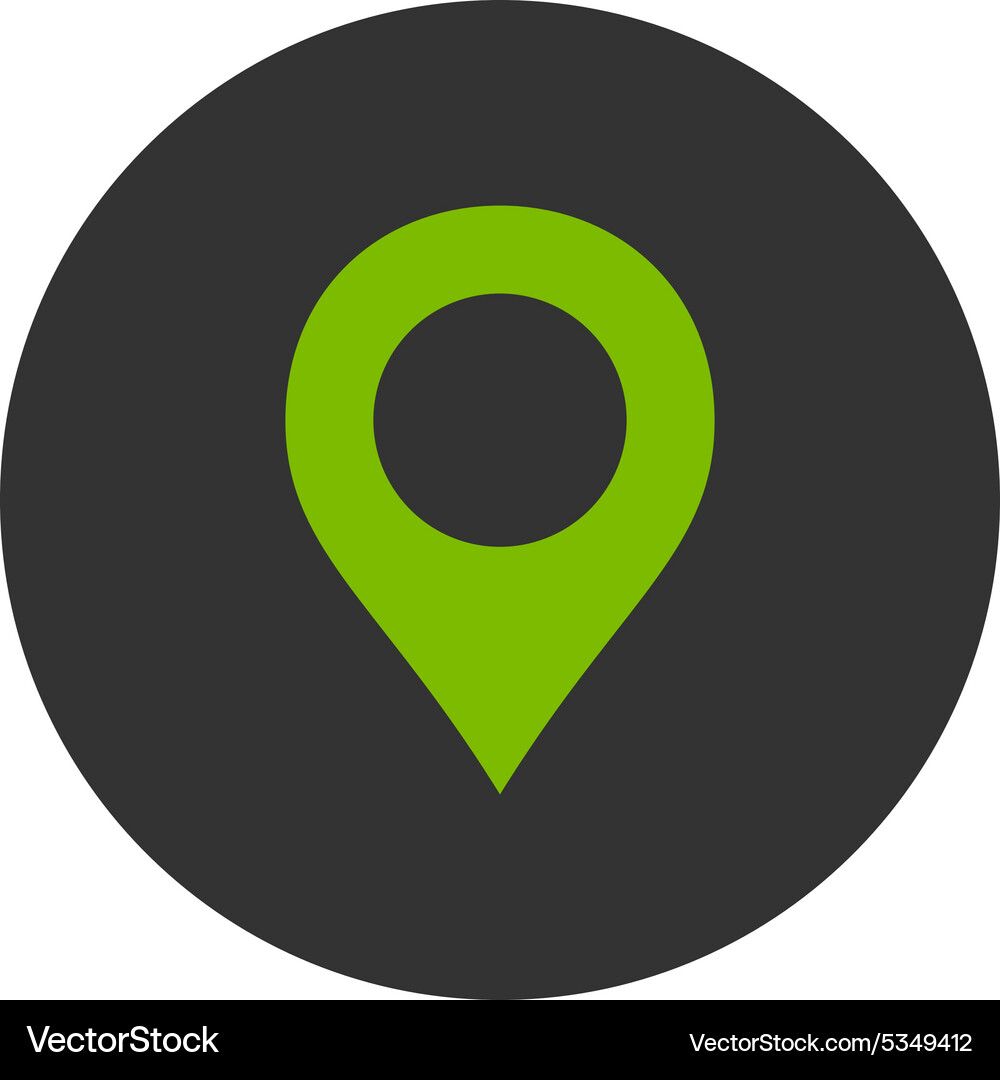Map marker flat eco green and gray colors round Vector Image