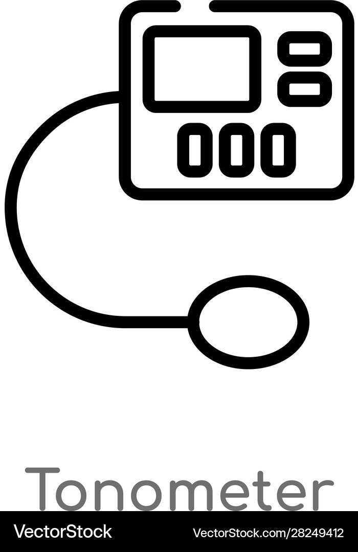 Outline tonometer icon isolated black simple line Vector Image
