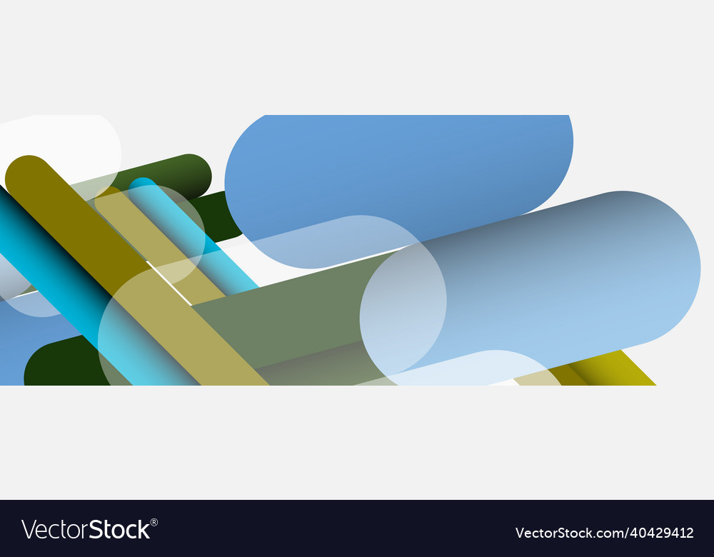 Overlapping round shapes and lines background Vector Image