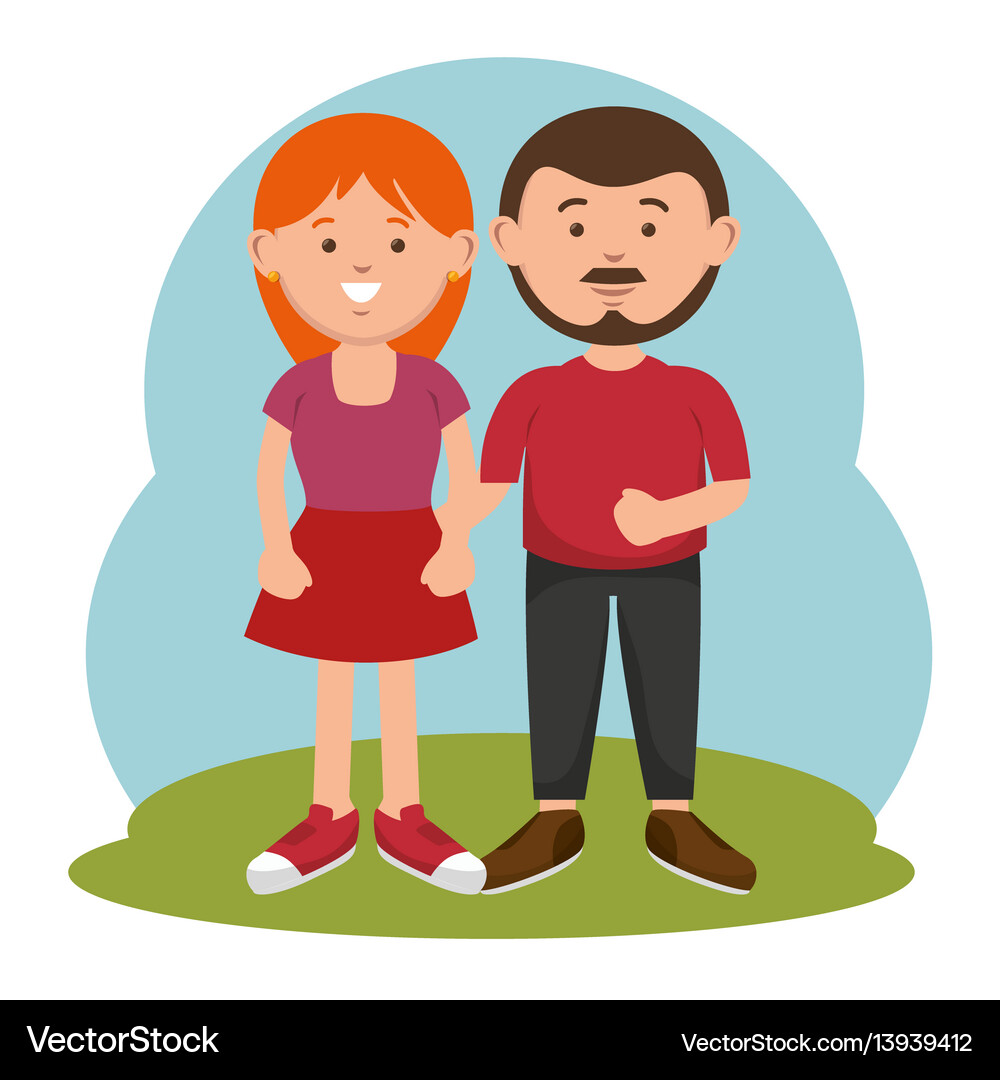 Parent couple avatars characters Royalty Free Vector Image