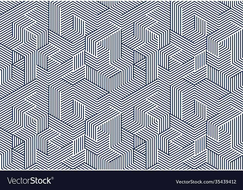 Seamless isometric lines geometric pattern 3d Vector Image