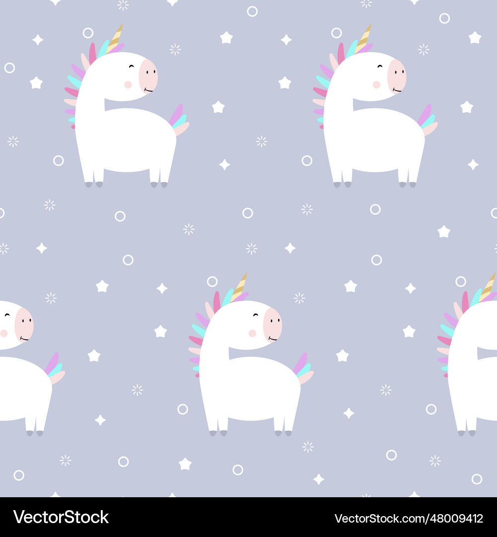 Seamless pattern unicorn cartoon child perfect Vector Image