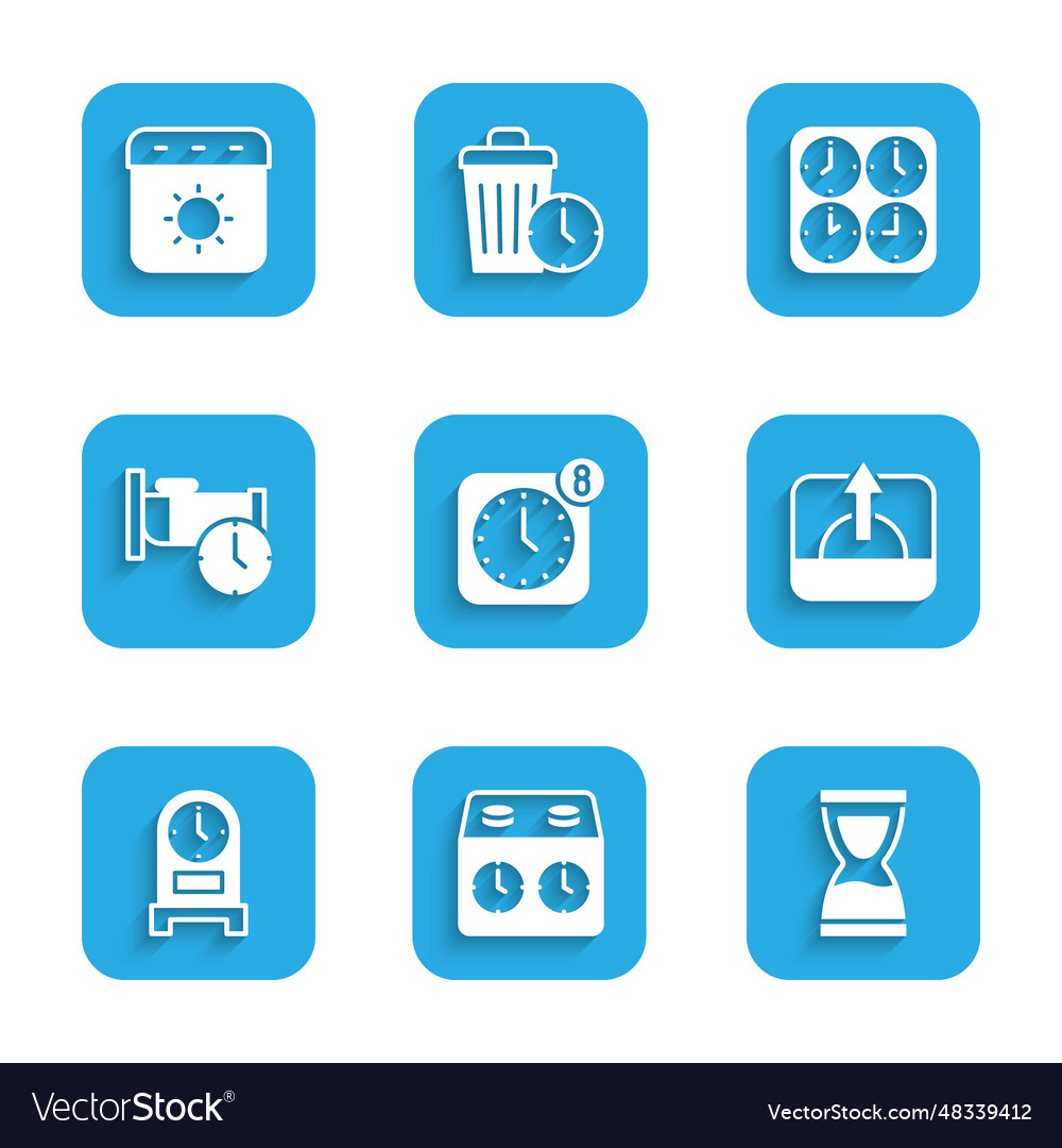 Set alarm clock app mobile time chess old Vector Image Set alarm clock app mobile time chess old Vector Image