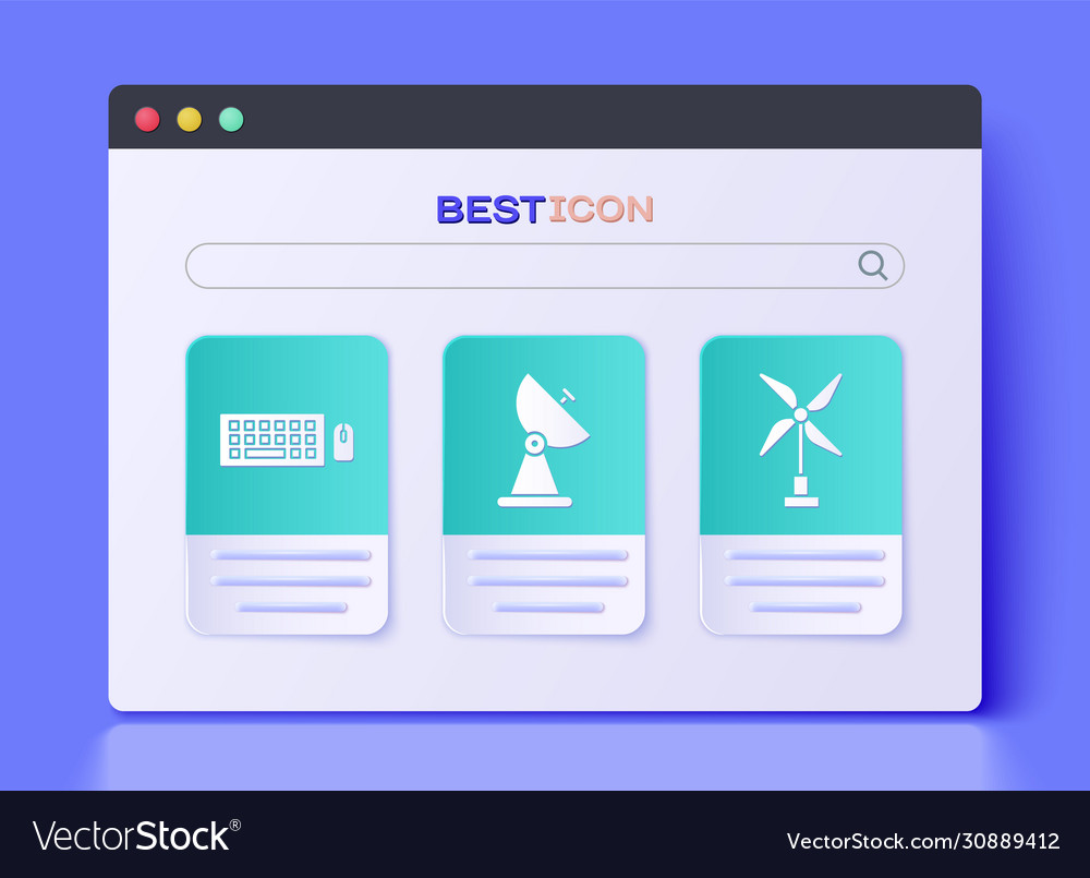 Set radar keyboard and mouse and wind turbine Vector Image Set radar keyboard and mouse and wind turbine Vector Image