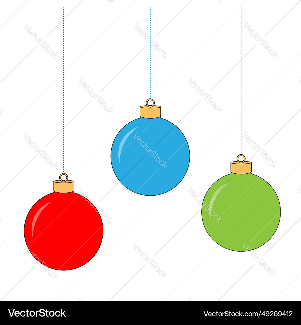 Simple of christmas tree toy object Royalty Free Vector