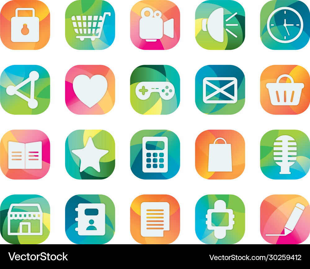 Social media and apps block flat style icon Vector Image