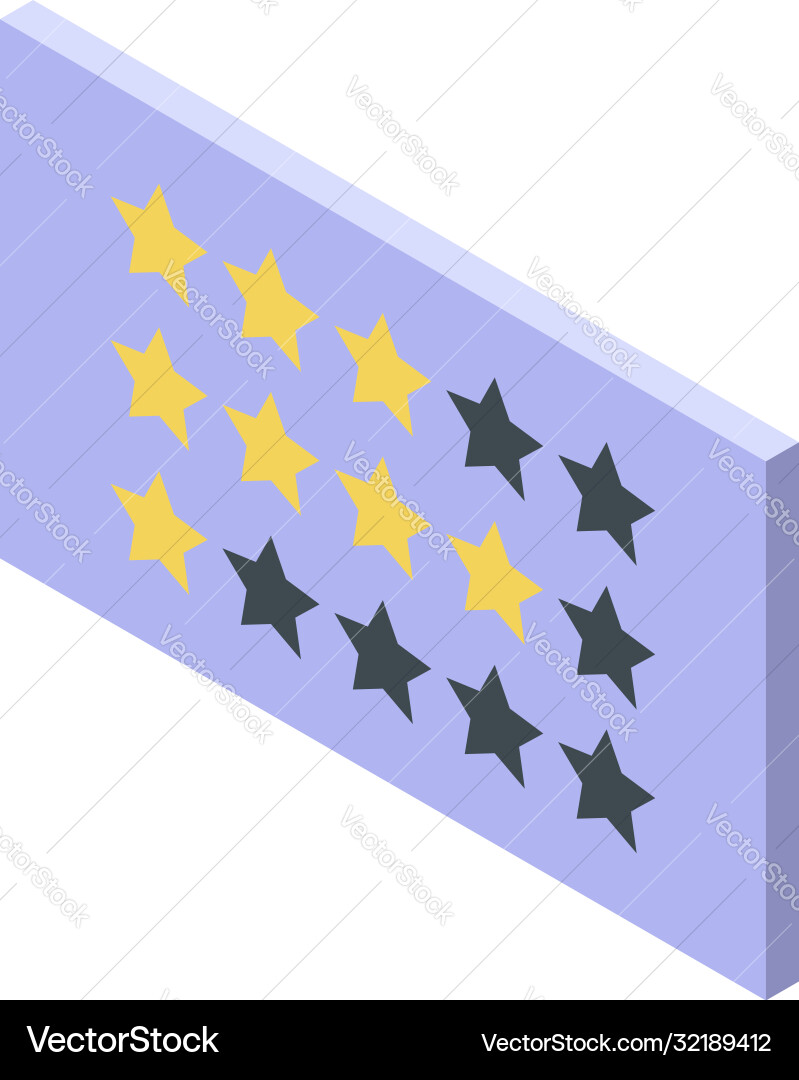 Stars reputation icon isometric style Royalty Free Vector