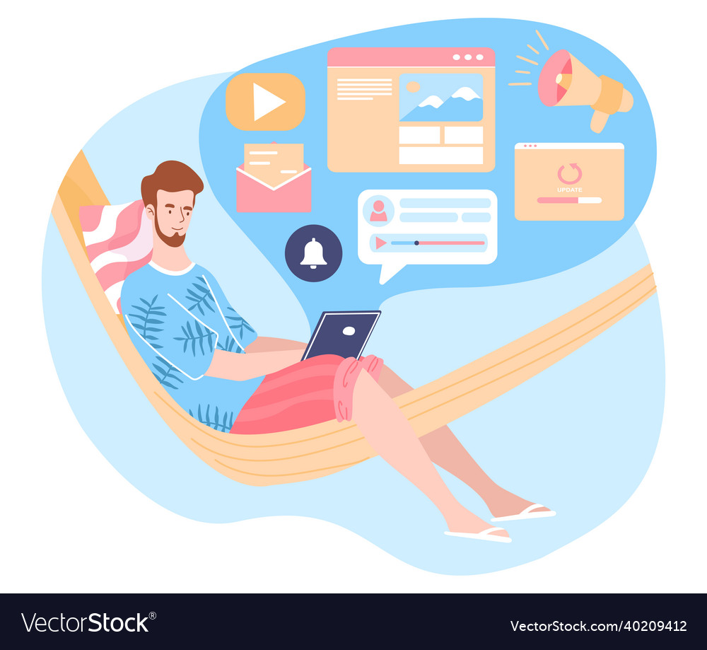Surfing In Social Media Concept Royalty Free Vector Image