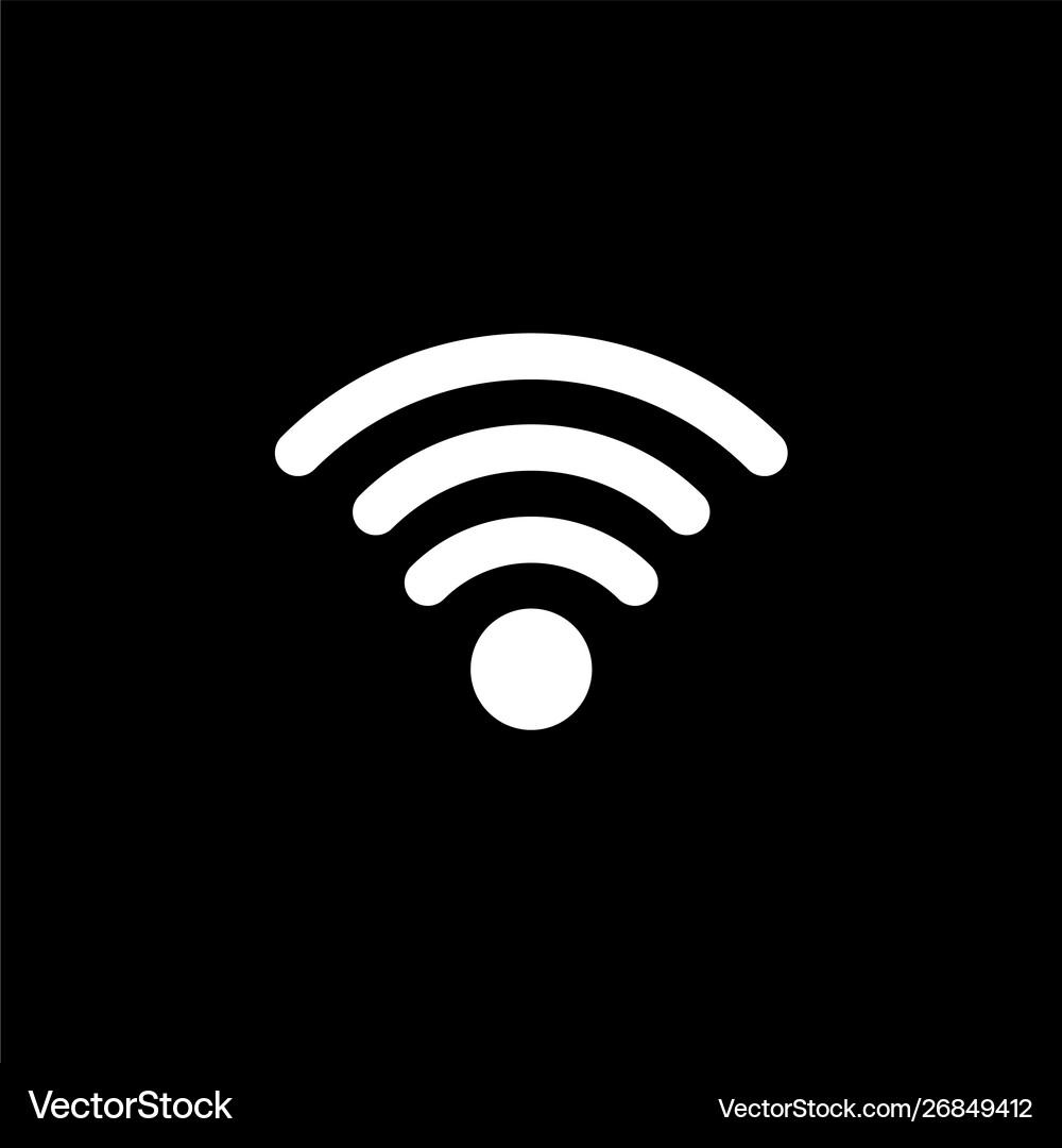 Wi-fi icon on black background black flat style Vector Image