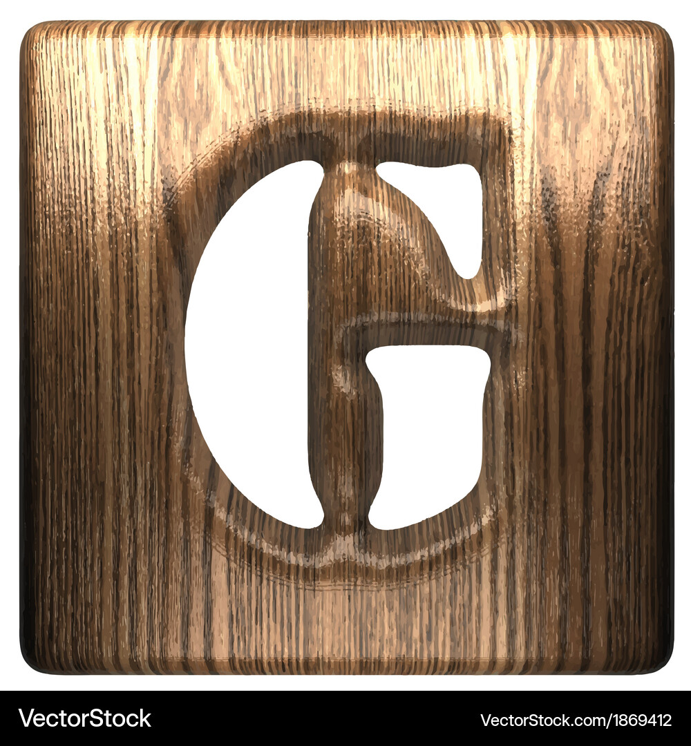 Wooden figure g Royalty Free Vector Image - VectorStock