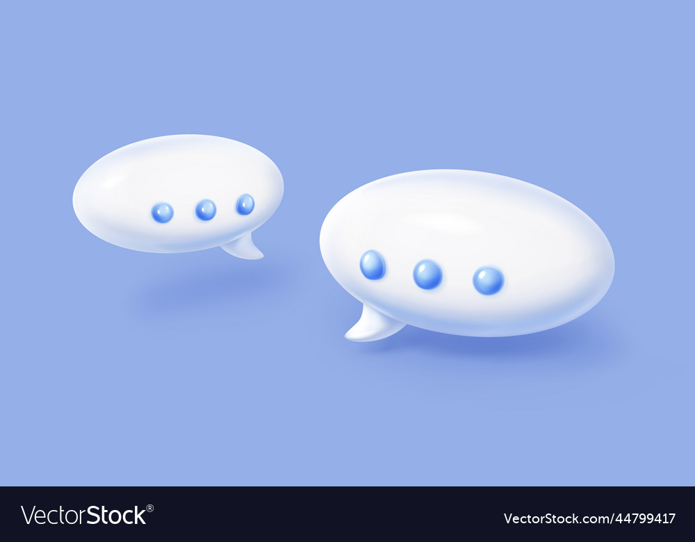 3d render chat bubbles isolated speech balloons Vector Image