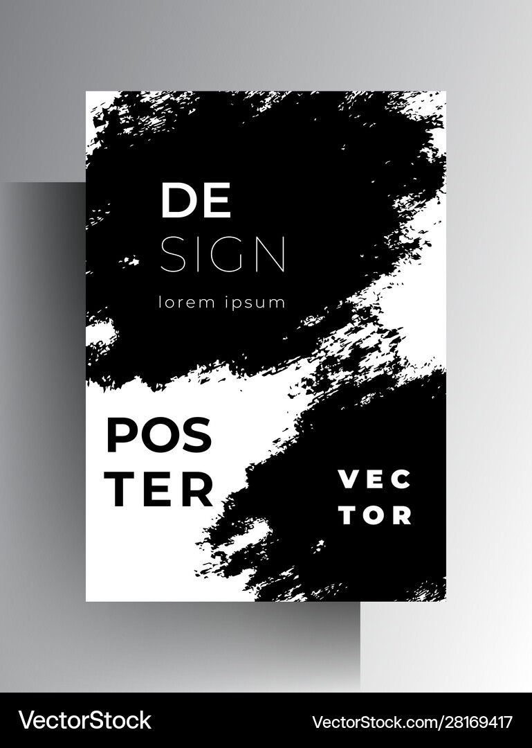 Black and white design template poster cover Vector Image