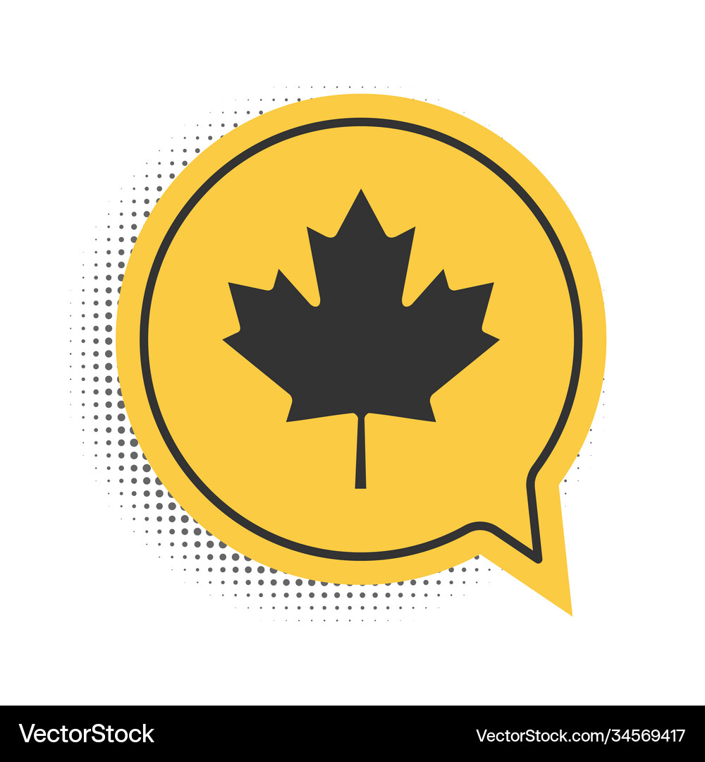 Black canadian maple leaf icon isolated on white Vector Image