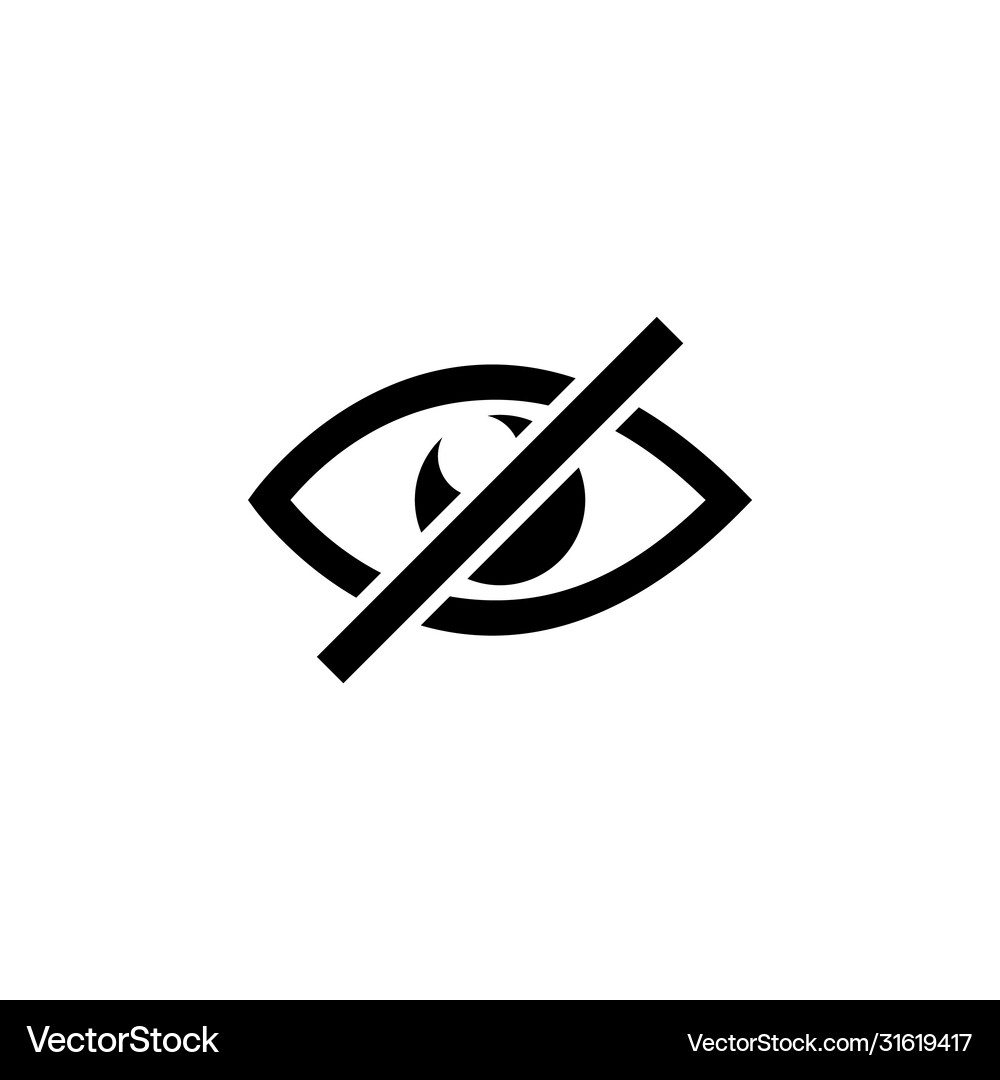 Blind disabled eye no view hidden visibility flat Vector Image