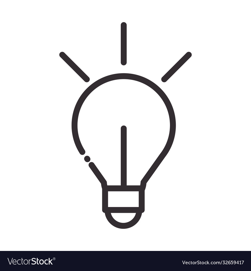 Bright light bulb electricity line style icon Vector Image