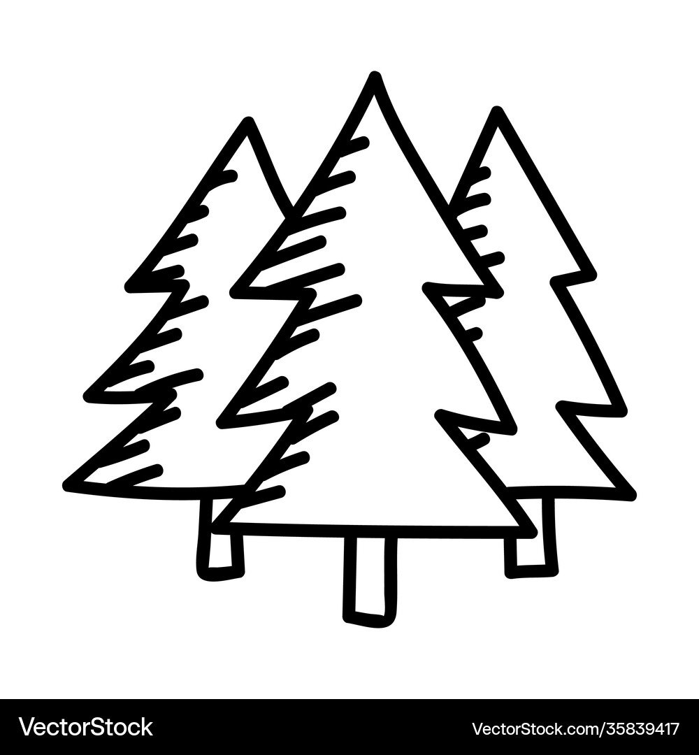 Camping trees color icon design sign Royalty Free Vector
