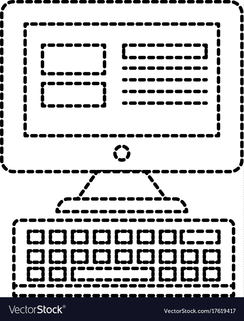 Dotted shape computer technology with electronic Vector Image