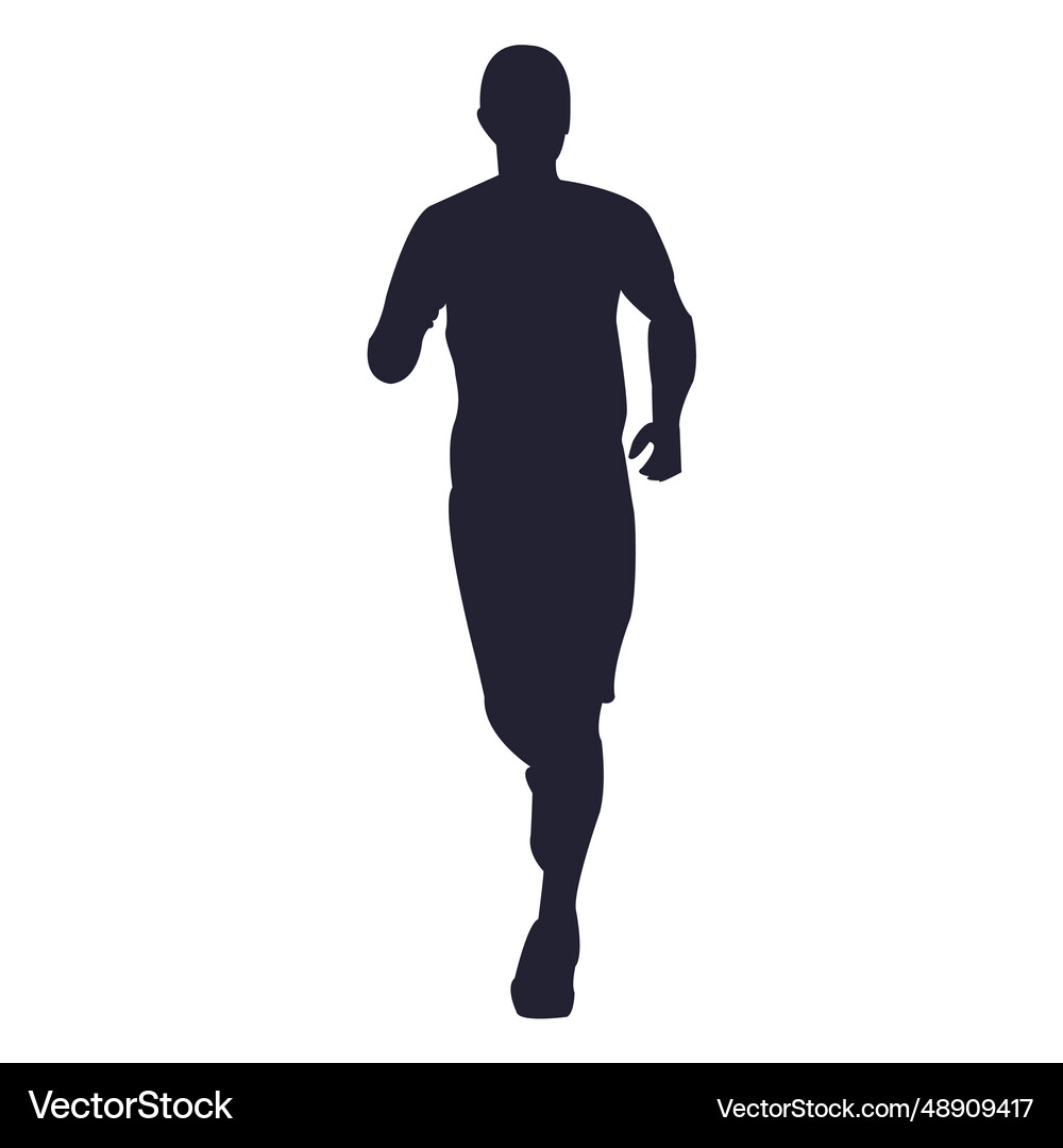 Male running marathon silhouette Royalty Free Vector Image