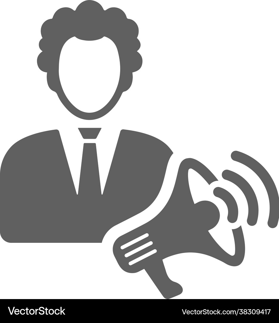 Manager promotion announcement icon gray graphics Vector Image