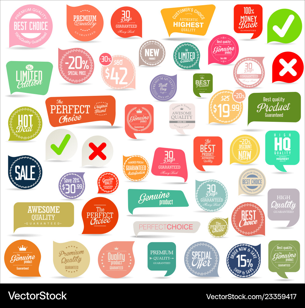 Modern badges and stickers collection 2 Royalty Free Vector
