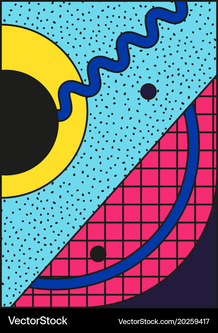 Neo memphis composition in 80 90 vintage Vector Image