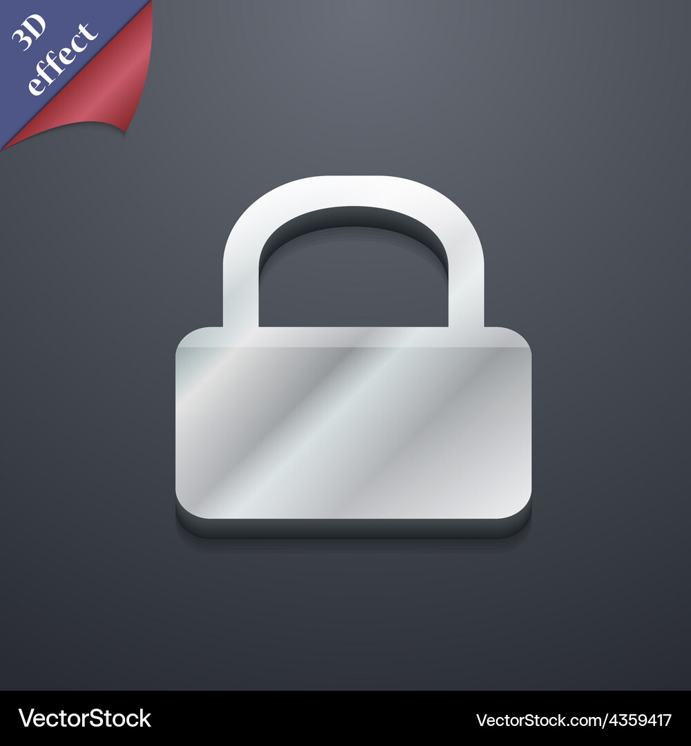 Pad lock icon symbol 3d style trendy modern design