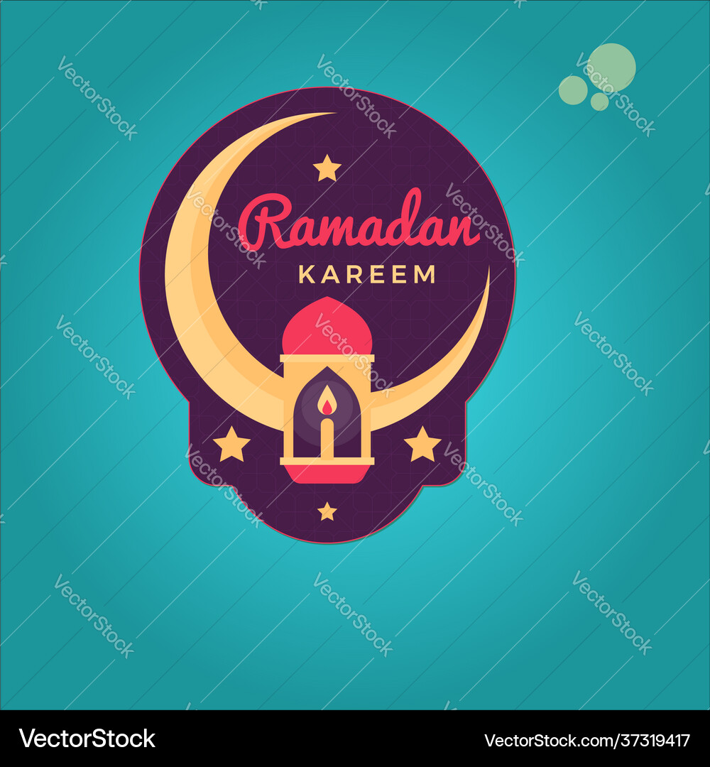 Ramadan kareem logo or sticker Royalty Free Vector Image