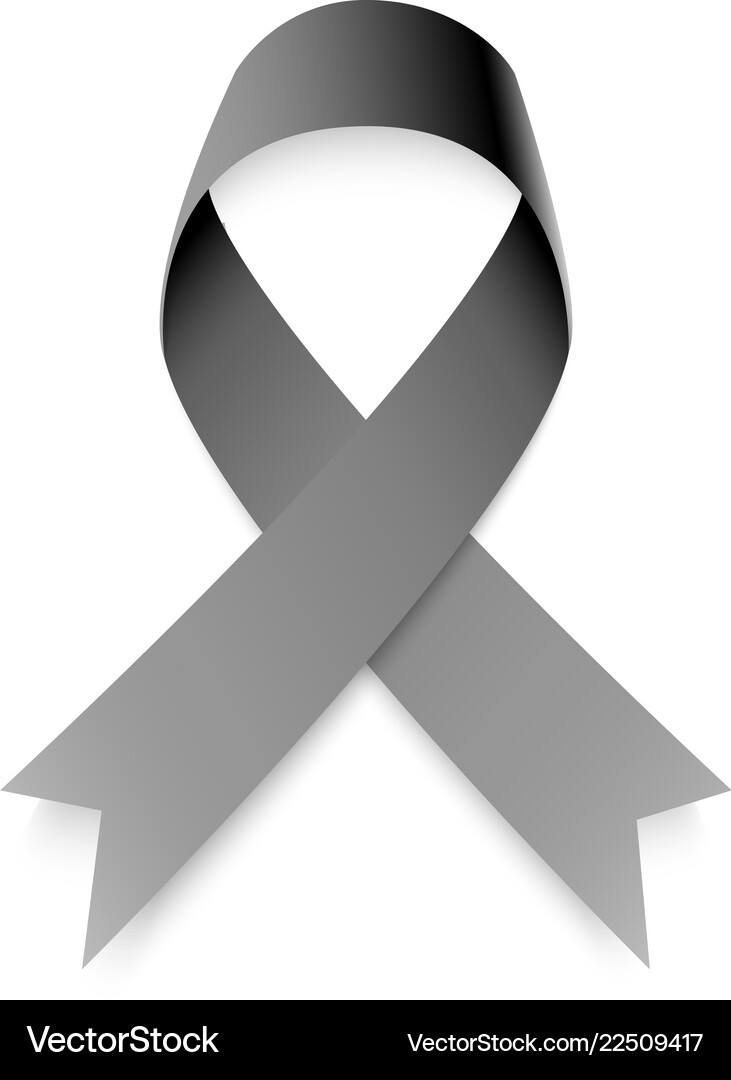 Realistic Black Awareness Ribbon Royalty Free Vector Image